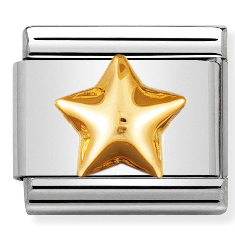 Nomination NOMINATION COMPOSABLE CLASSIC LINK RAISED STAR IN 18CT GOLD ...
