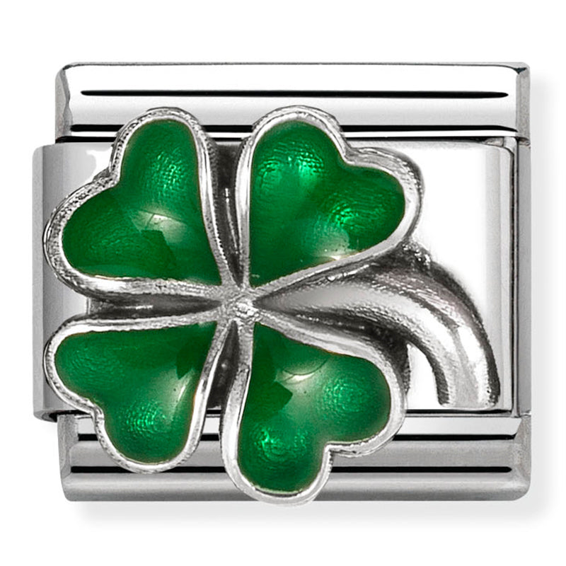 Nomination Composable Classic Link Green Four Leaf Clover in Enamel ...